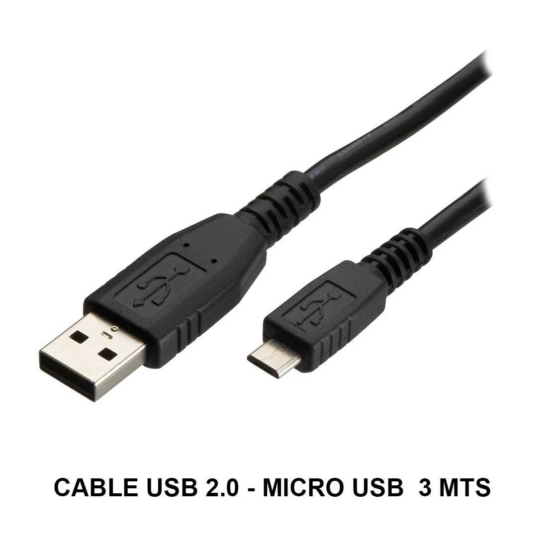 CABLE USB A MICRO 3M NETMAK (DISPOSITIVOS MOVILES) | RyR Computacion