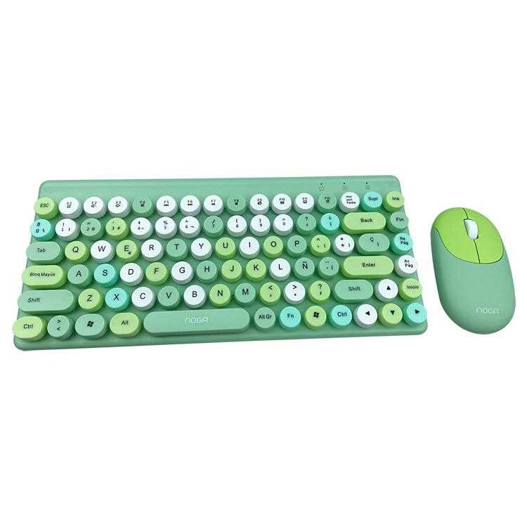 TECLADO Y MOUSE INALAMBRICO NOGANET NKB-S5700 VERDE | RyR Computacion