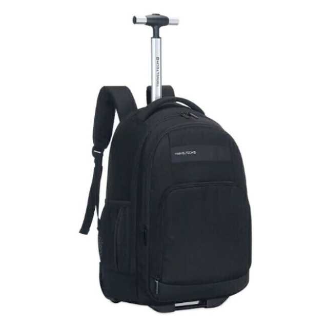 MOCHILA NOTEBOOK 18" TRAVEL TECH 16021 C/CARRO BLACK | RyR Computacion