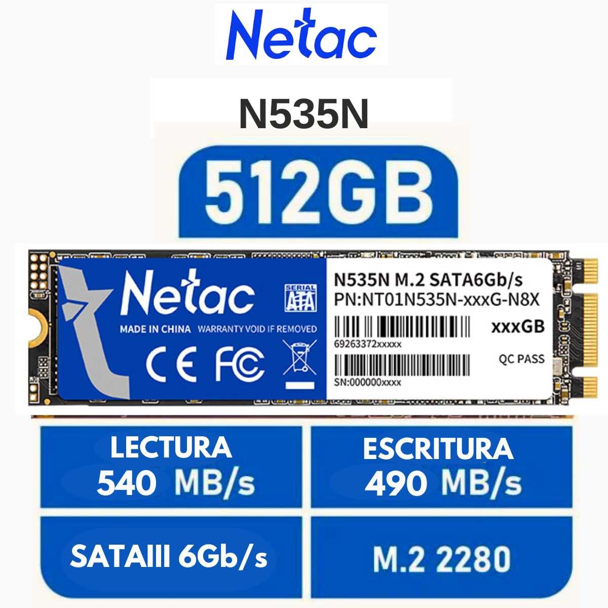 DISCO SOLIDO M.2 512GB N535N SSD III NETAC | RyR Computacion