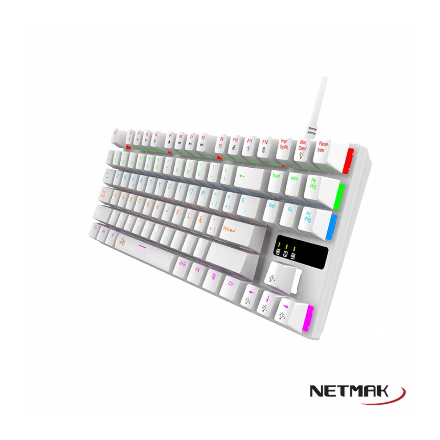 TECLADO NETMAK MECANICO NM-SKILL 80% BLANCO | RyR Computacion