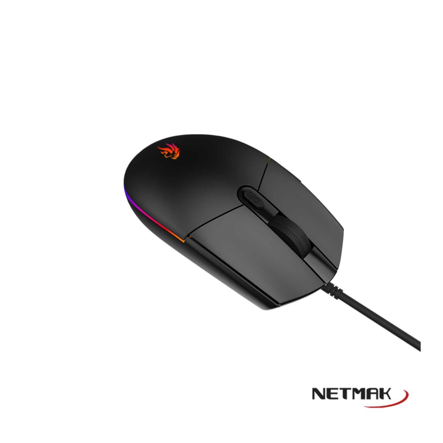 MOUSE NETMAK GAMER NM-EXPERT RGB NEGRO | RyR Computacion