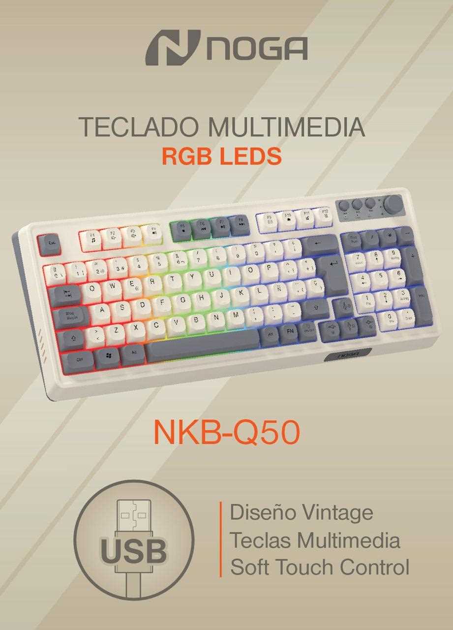 TECLADO NOGANET NKB-Q50 GRIS | RyR Computacion