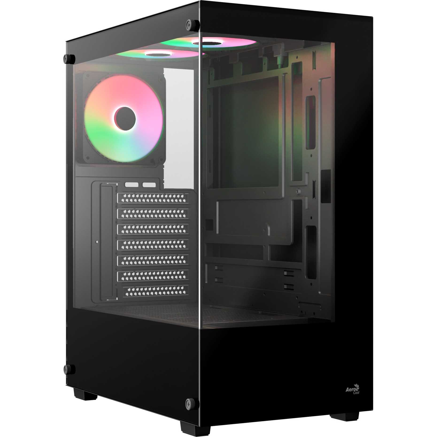 GABINETE AEROCOOL PIVOT V3 3FAN ARGB BLACK (MID TOWER) | RyR Computacion