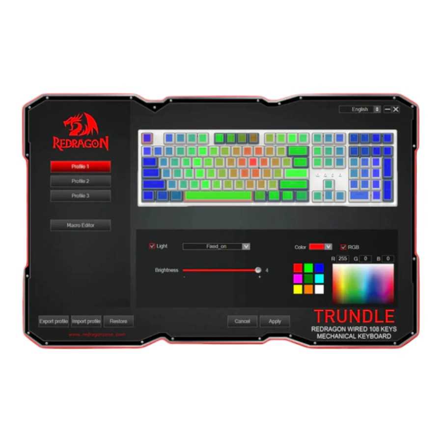 TECLADO REDRAGON TRUNDLE K668WBO-RGB-SP | RyR Computacion