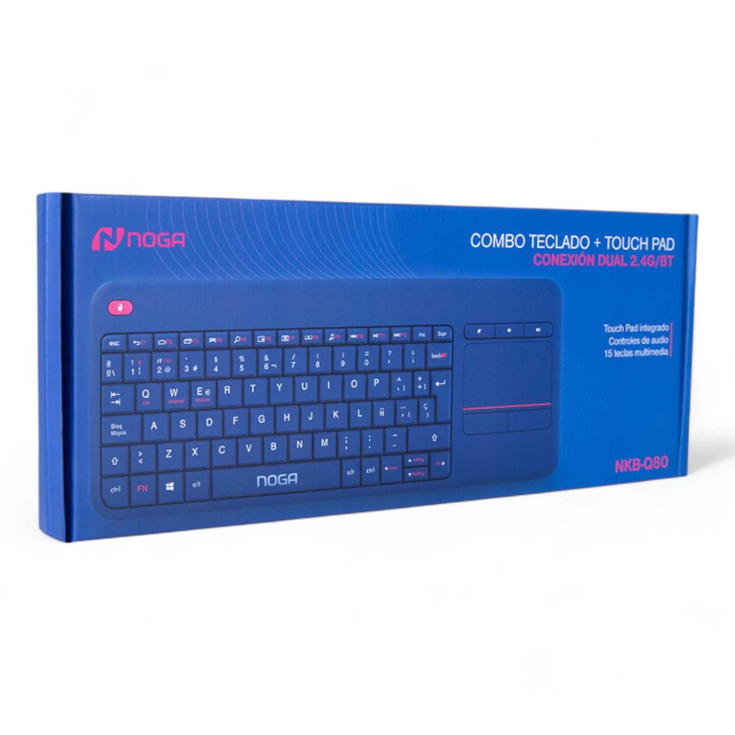 TECLADO NOGANET INALAMBRICO NKB-Q80 + BT AZUL | RyR Computacion