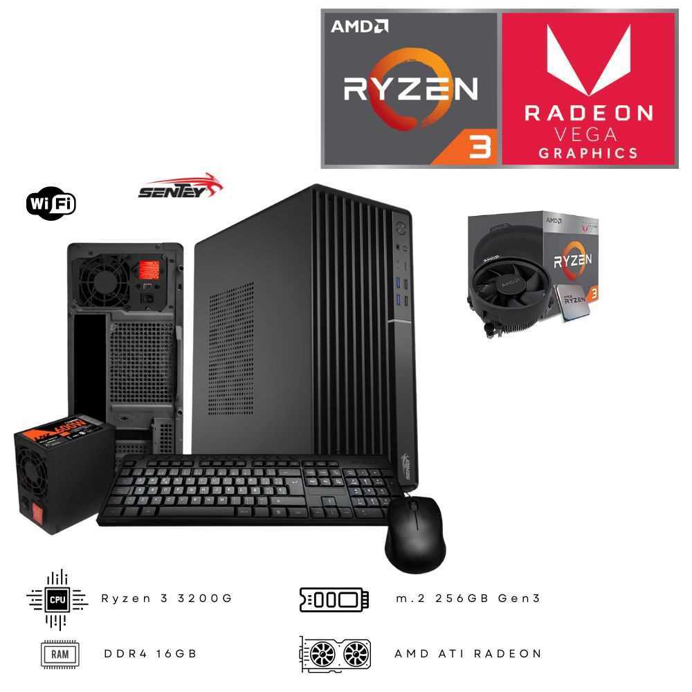 PC AMD RYZEN 3 3200G WIFI TM50 MERCUSYS (16GB DDR4 - M.2 256GB - GRAFICOS ATI) | RyR Computacion