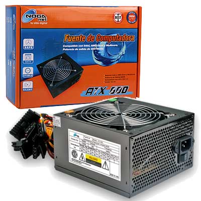 FUENTE PC NOGANET 600W 27A 2SATA 1 COOLER 120 | RyR Computacion